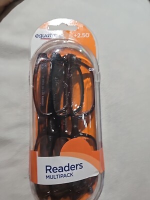 3 Equate Women s Multipack Readers with Case Orange +2.50 Retro | eBay
