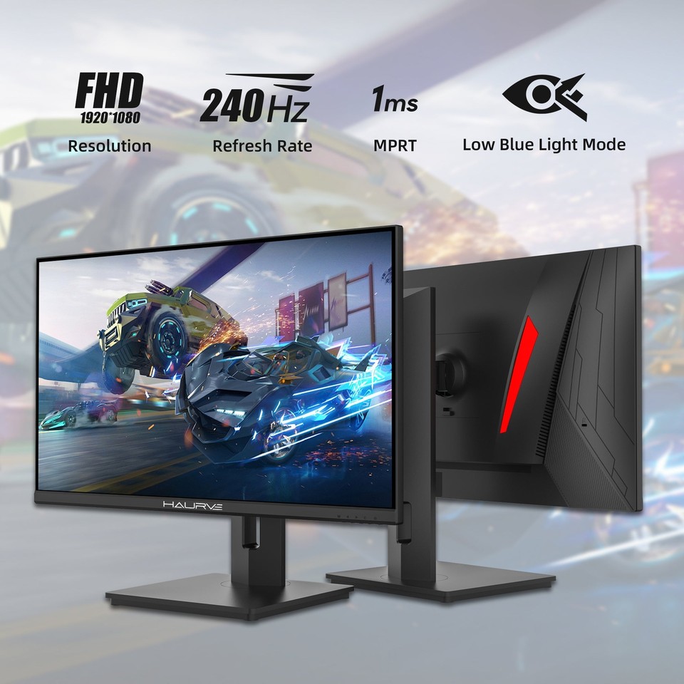 Haurve New 24.5" FHD 240Hz Gaming Monitor - Ultra-Smooth Display, HAS ...
