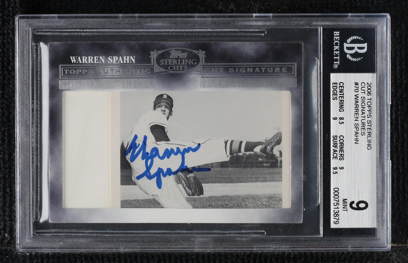 2006 Topps Sterling - Cuts Authentic Cut Signatures Warren Spahn #CUT ...
