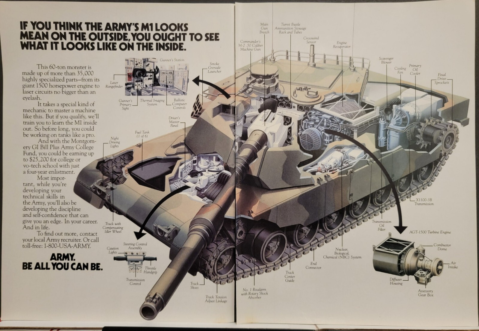 1988 60 ton MIlitary Army Tank Diagram 2p Original Print Ad 1500HP | eBay