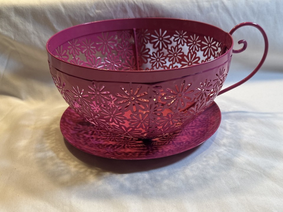 Tea Cup Flower Pot Metal Plant Planter Set Of 4 Centerpieces | eBay