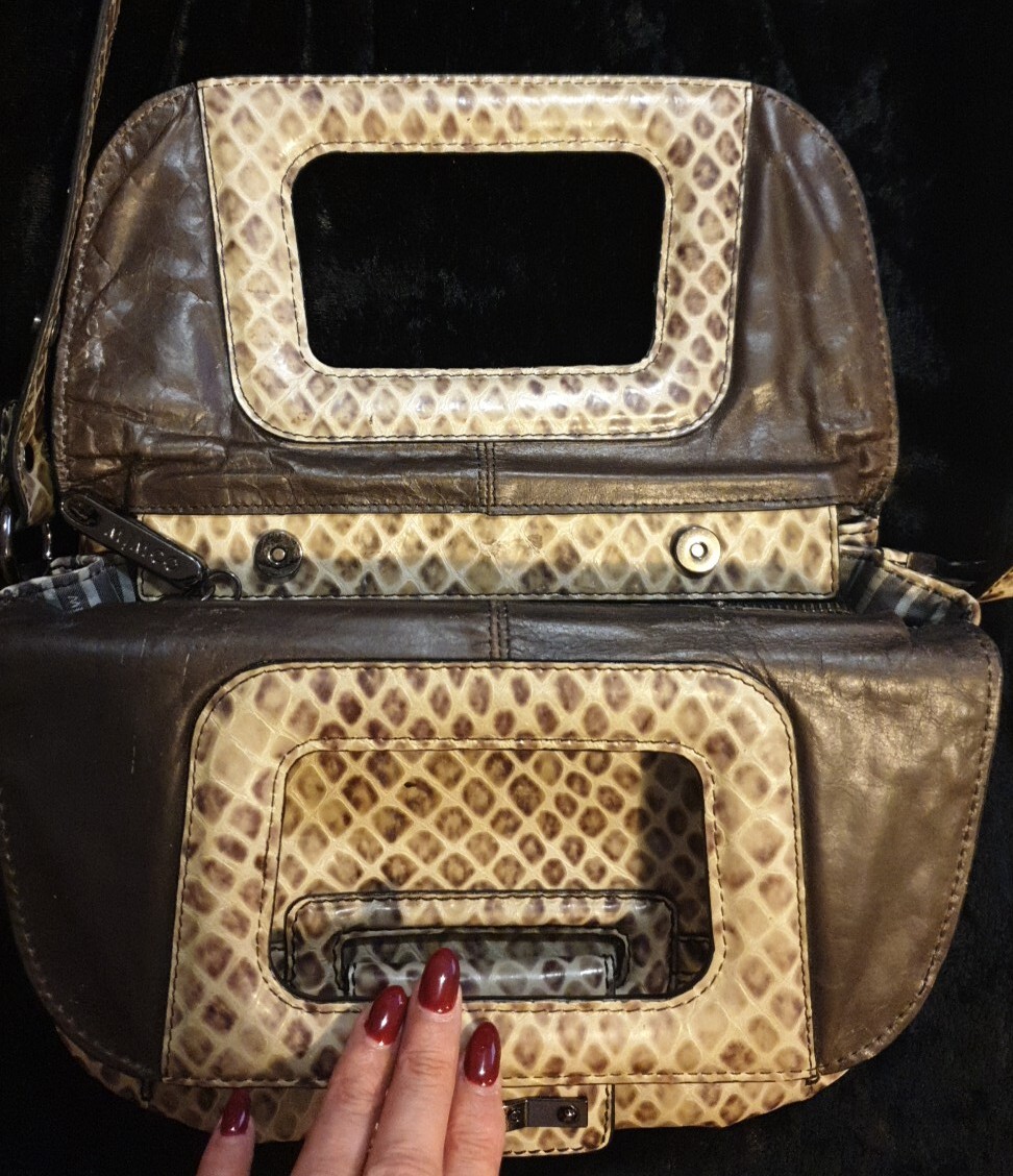 M!mco Brown Snake Skin Hand Bag Pre Loved Excellent Condition | eBay