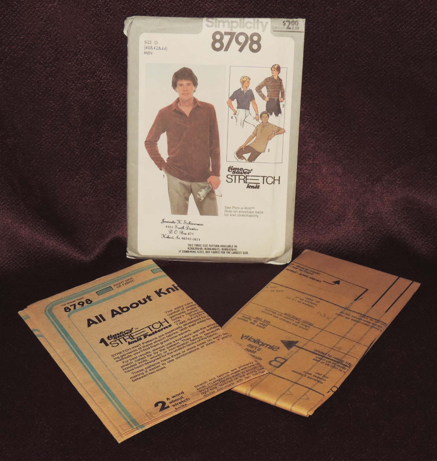 Vintage Simplicity Pattern 8798 Men's Pullover Shirt Top sizes 40 42 44 ...