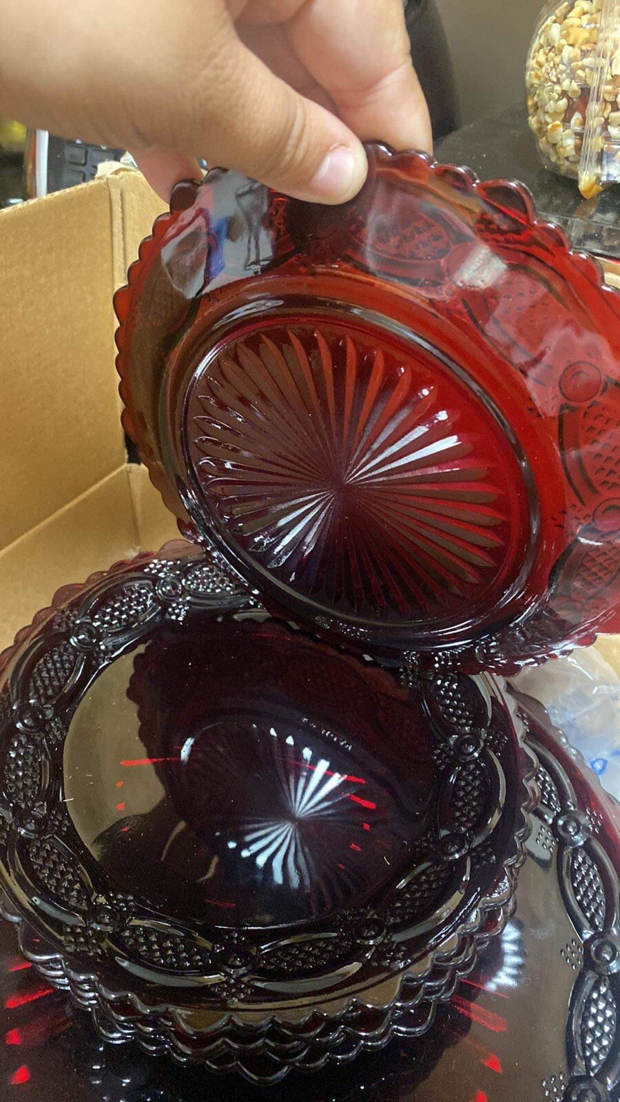 Vintage AVON Cape Cod Ruby Red Dishes 31 Pieces | eBay