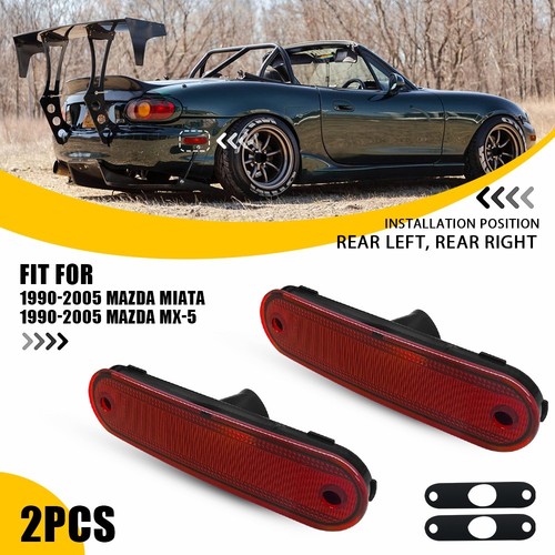 Rear Side Marker Lights For 1990-2005 Mazda Miata MX-5 Red Lens LH & RH ...