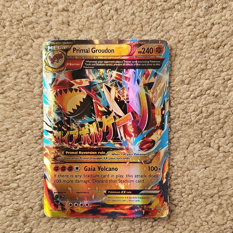 Pokémon Primal Groudon EX Full Art Ultra Rare XY Primal Clash Holo 151/ ...