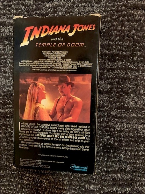 Indiana Jones and the Temple of Doom VHS 1984 Paramount VHS Rare Black ...
