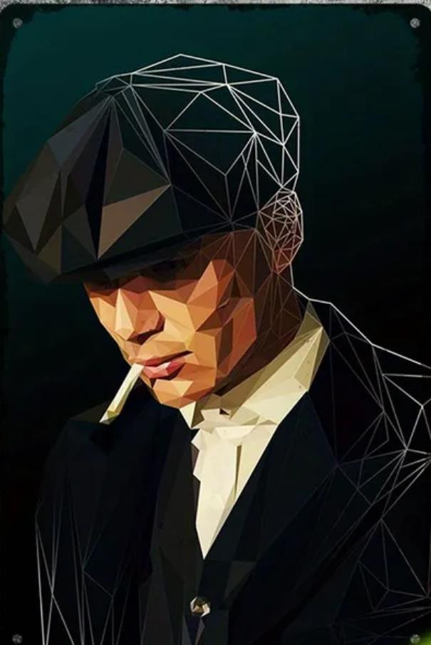 PEAKY BLINDERS TV SHOW METAL TIN SIGN THOMAS SHELBY SMOKING WALL MAN ...