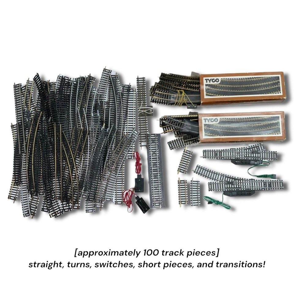 Tyco HO Scale Train Tracks Lot ~100 Pc. Bundle Turns, Straight, Small ...