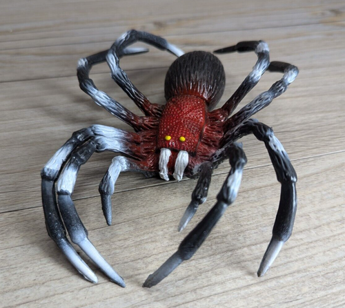 Plastic 5 Inch Spider Toy Halloween Decoration Black Widow Red White | eBay