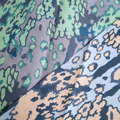 WW2 GERMAN ARMY OAK LEAF CAMO REVERSIBLE CAMOUFLAGE FABRIC COTTON ...