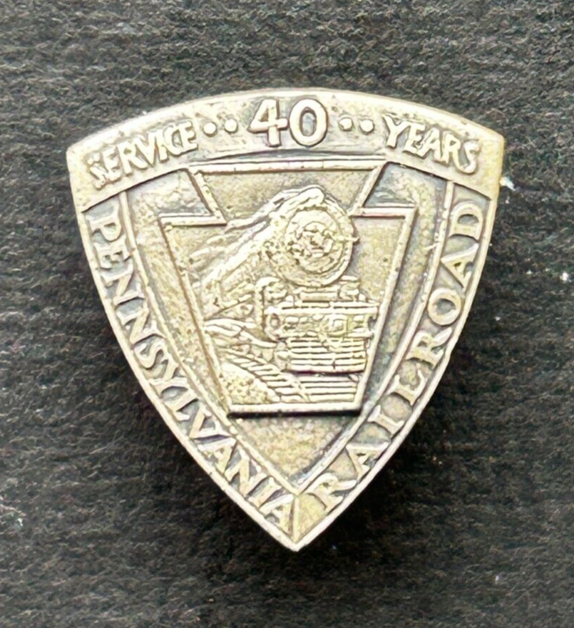Pennsylvania Railroad 40 Year Service Pin Sterling Silver Presented ...