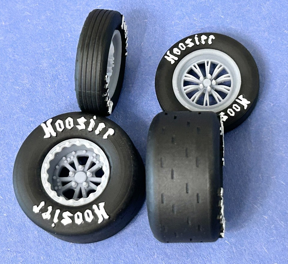 Resin 15/17 Scale inch “RC Comp Hammer” Wheels With Drag Slicks 1/24, 1 ...