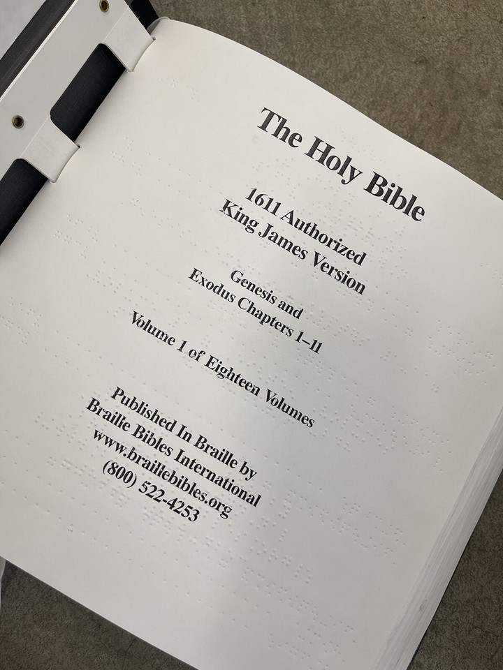 BRAILLE Holy Bible King James Version 1611, Braille Bible Complete 1-18 ...