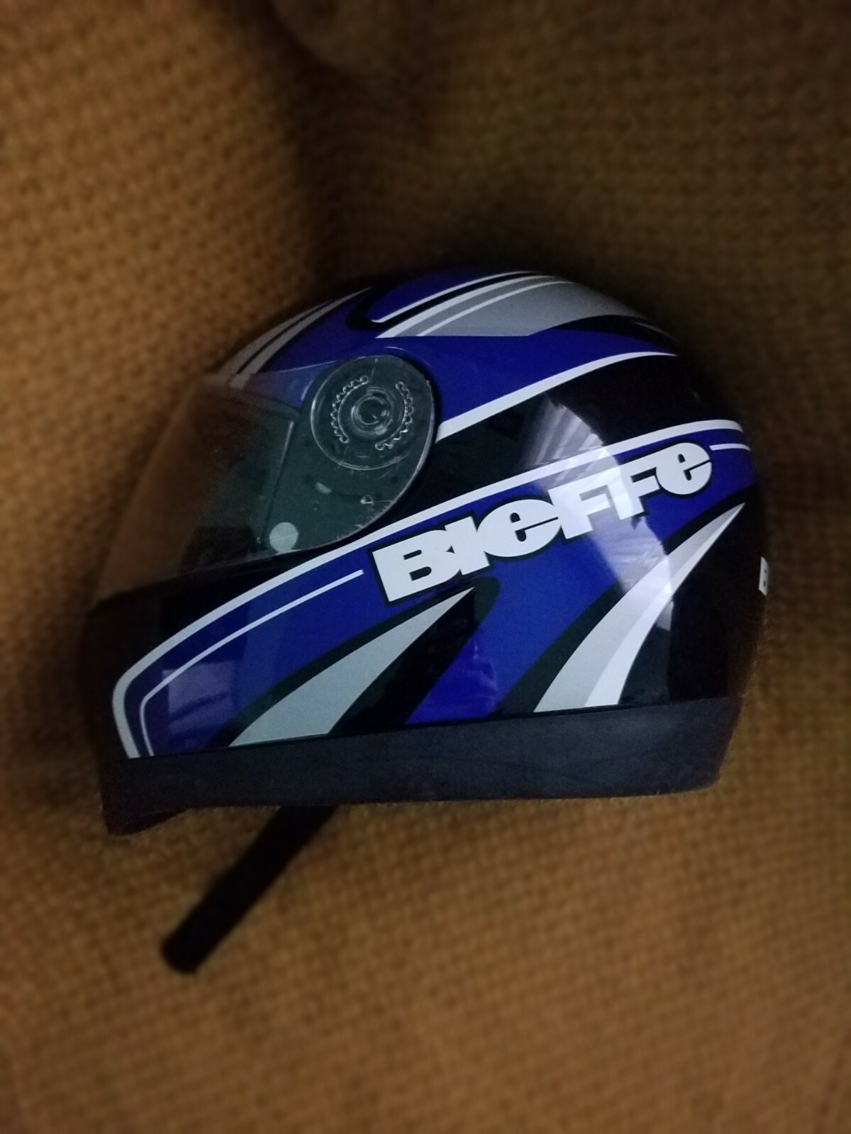 Bieffe Helmet GR1400 Medium Full Face Vented Blue Black Silver Made in ...