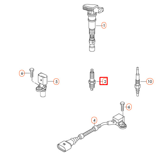 Genuine Audi A1 VW Beetle EOS Golf NGK Spark Plugs 03C905601B Set of 4 ...