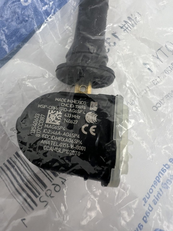 Genuine GM Chevy Buick Cadillac Snap-In TPMS Tire Pressure Sensor ...