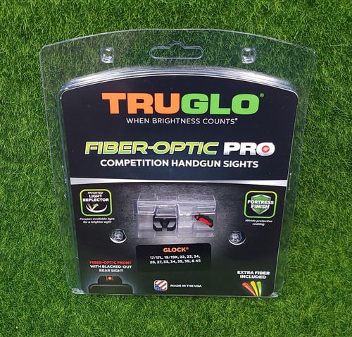 TruGlo Fiber-Optic Pro Competition Red Handgun Sights, Glock Low Set ...