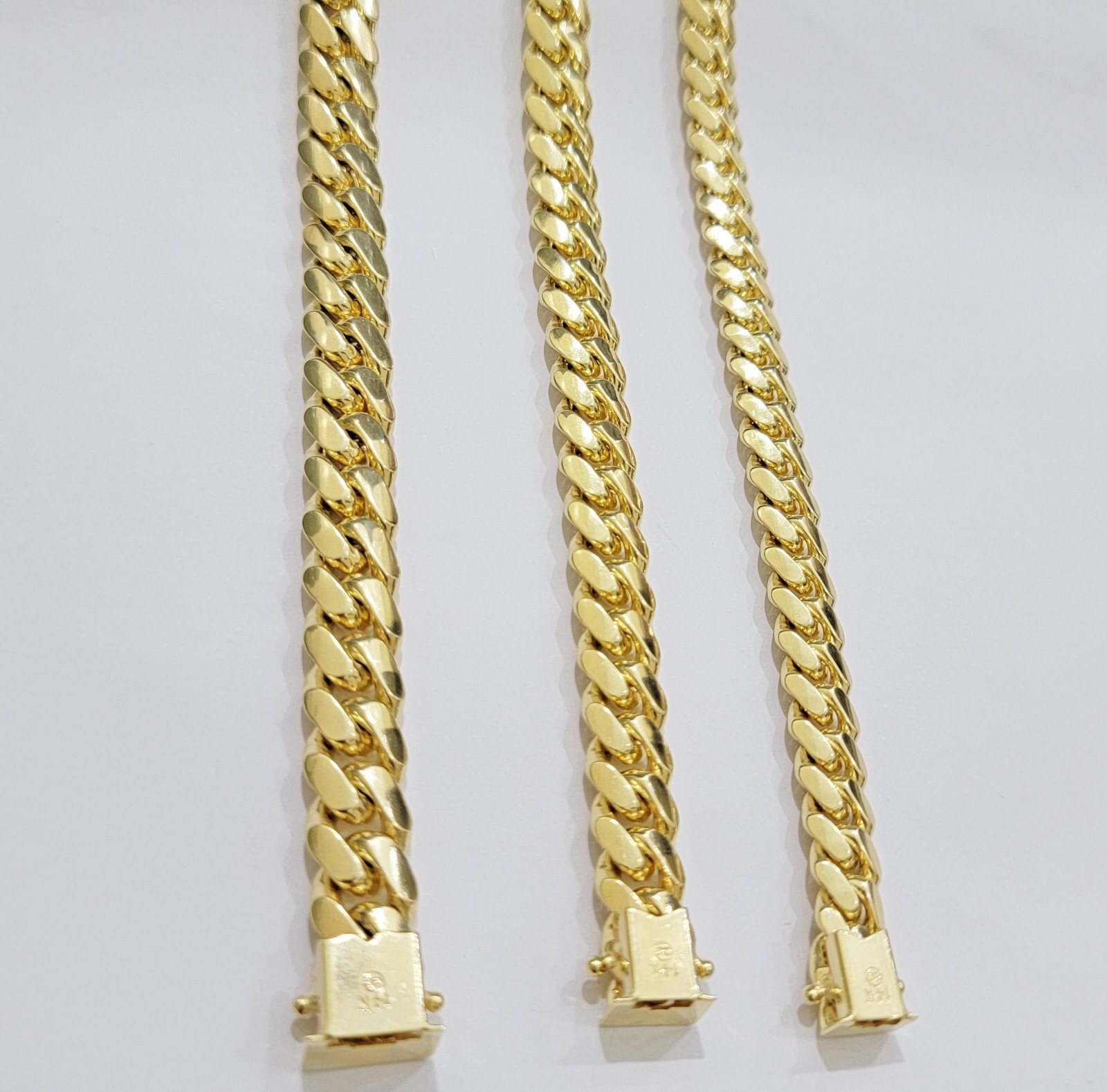 Real 14k Gold Bracelet Solid Miami Cuban Link 8mm 9mm 10mm 7.5" 8" 8.5 ...