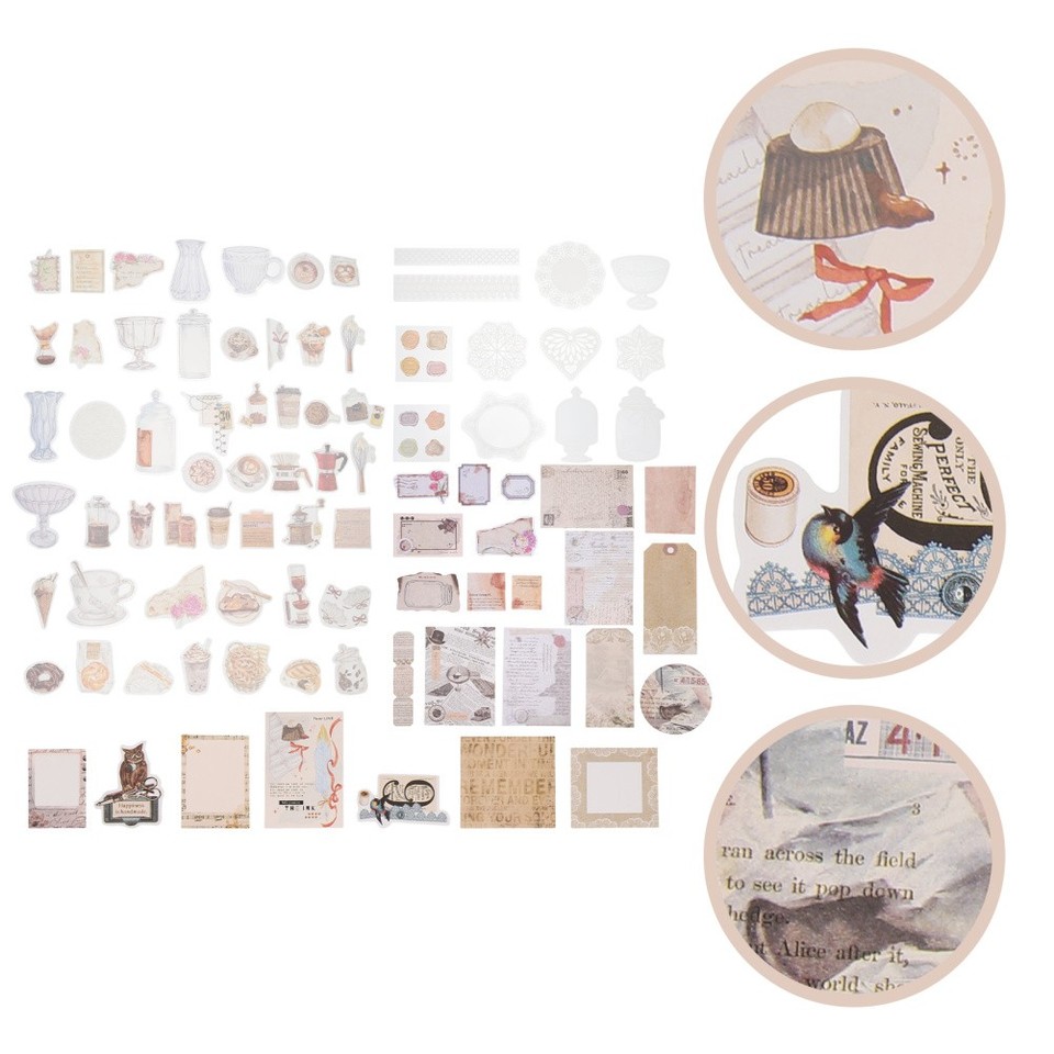 Vintage Stickers Scrapbooking Paper Retro Newspaper DIY Material | eBay ...