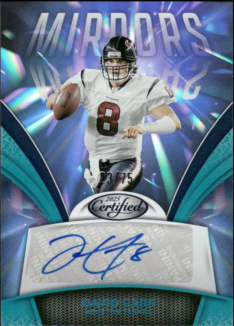 2025 Panini Certified - Mirror Signatures David Carr #MS-DCA Teal /75 ...