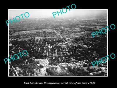 POSTCARD SIZE PHOTO OF EAST LANSDOWNE PENNSYLVANIA AERIAL VIEW OF THE ...