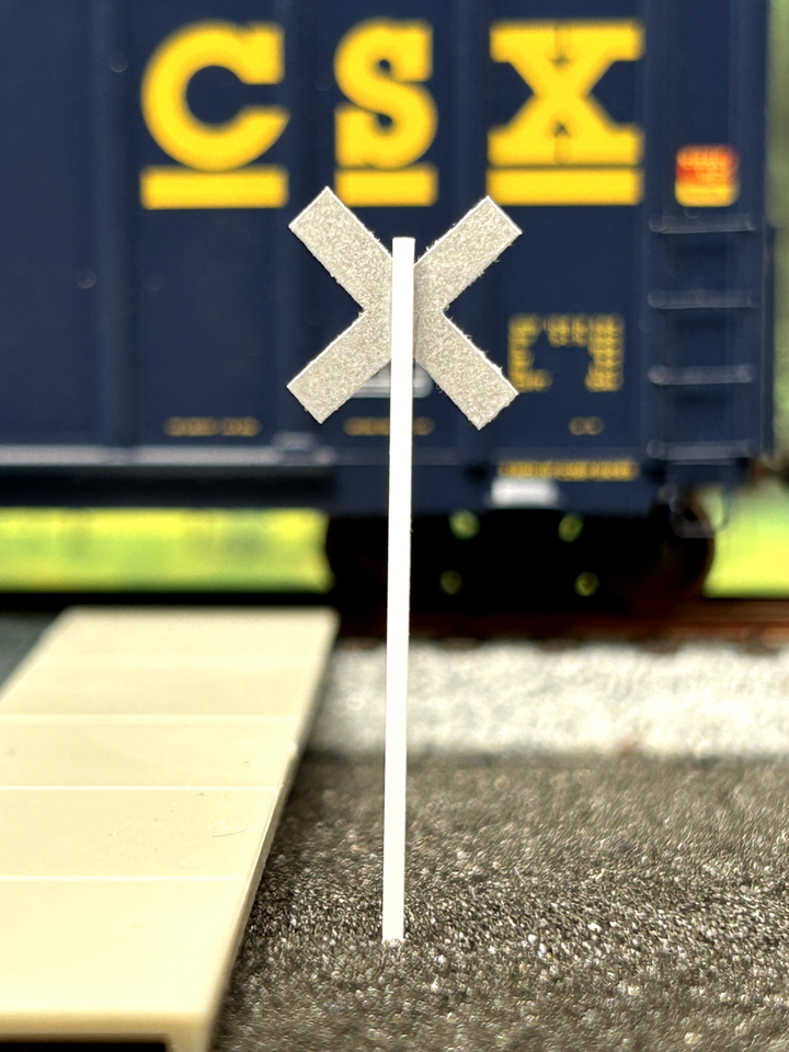 HO-2000-009-C / 1:87 Scale Railroad & Street Signs "Railroad Crossbuck ...