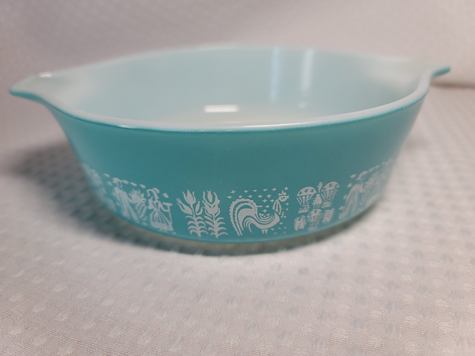 Vintage Pyrex 471 Turquoise Amish Butterprint Round 1 PT Casserole Dish ...