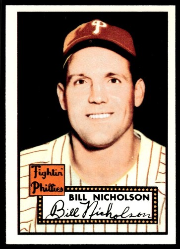 1983 Topps 1952 Reprint Series Bill Nicholson Philadelphia Phillies ...