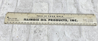 Vintage Illinois oil Products Inc. Metal 12" Ruler Oil Company 1950s | eBay