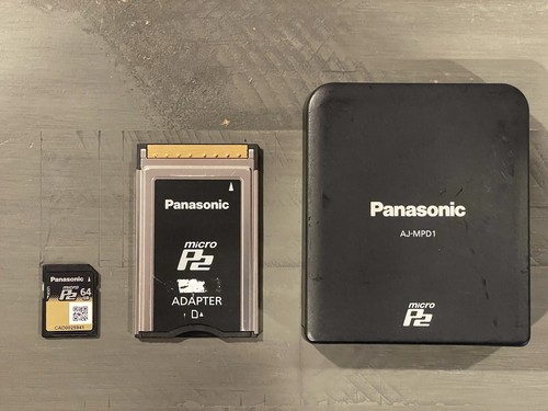 Panasonic P2 Micro SD 64GB w/ AJ-P2AD1G Adapter & AJ-MPD1 USB 3.0 ...