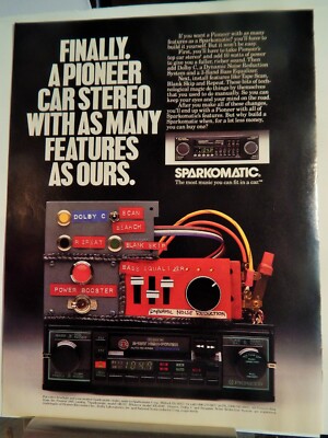 PIONEER SPARKOMATIC CAR STEREO AUDIO CASSETTE 1986 ADVERTISEMENT | eBay