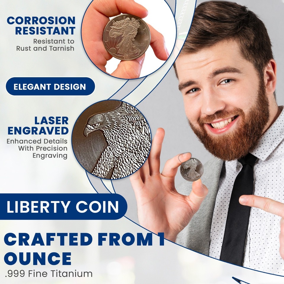 1 TROY OUNCE/OZ .999 Pure TITANIUM Metal Walking Liberty/Eagle Rounds ...