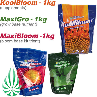 GeneralHydroponic Maxi Grow&Maxi Bloom Koolbloom Dry 3x1kg Plant ...