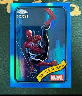 2025 Topps Chrome Marvel #101 SPIDER-MAN Blue Refractor /299 | eBay