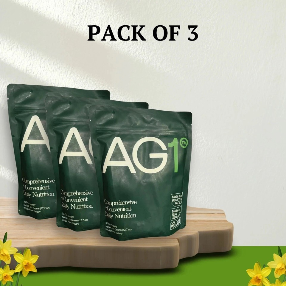 Pack of 3 AG1 Athletic Greens (12.70z) - Powder Supplement 30 Days ...