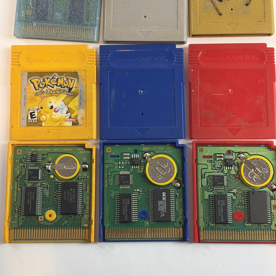 Pokemon Red Blue Yellow Silver Gold Crystal GBC *AUTHENTIC *NEW BATTERY ...
