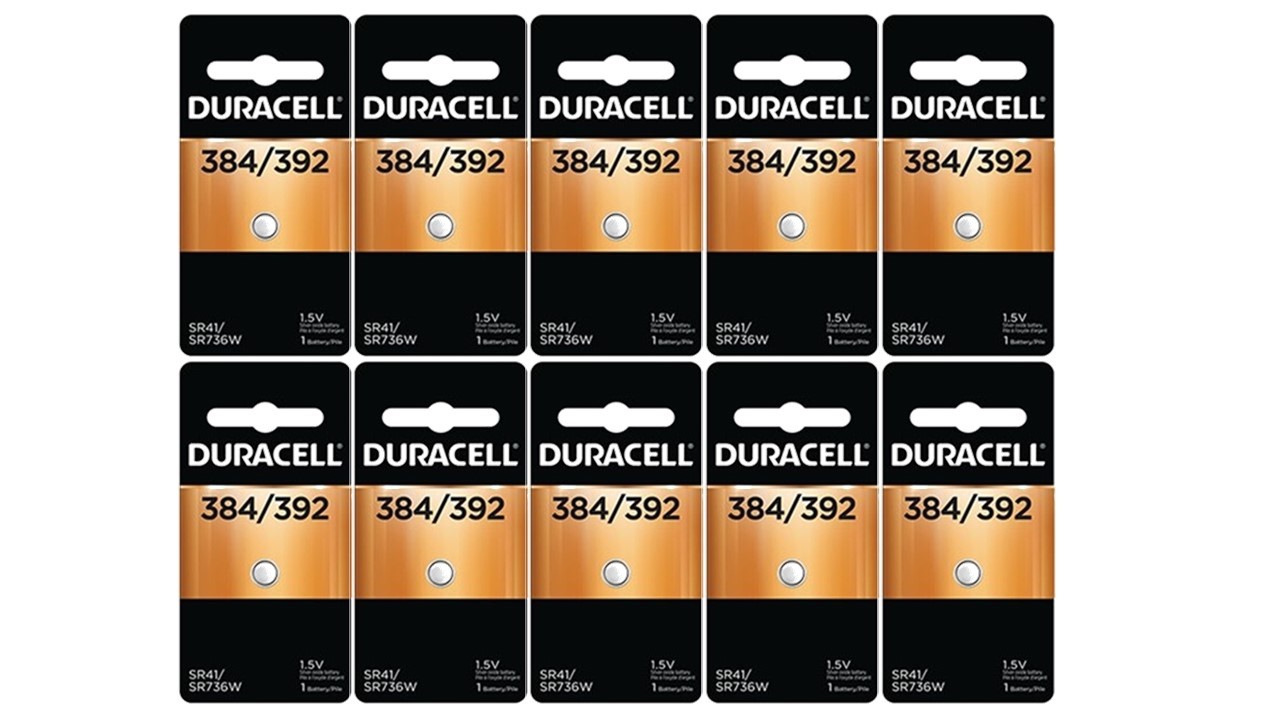 10 384/392 Duracell Silver Oxide Batteries (AG3, LR41, MS312, SP384 ...