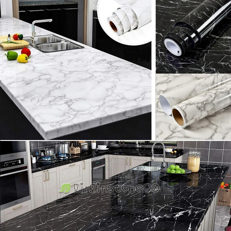 Wallpaper White Marble Kitchen 10FT Marble Contact Paper Self Adhesive