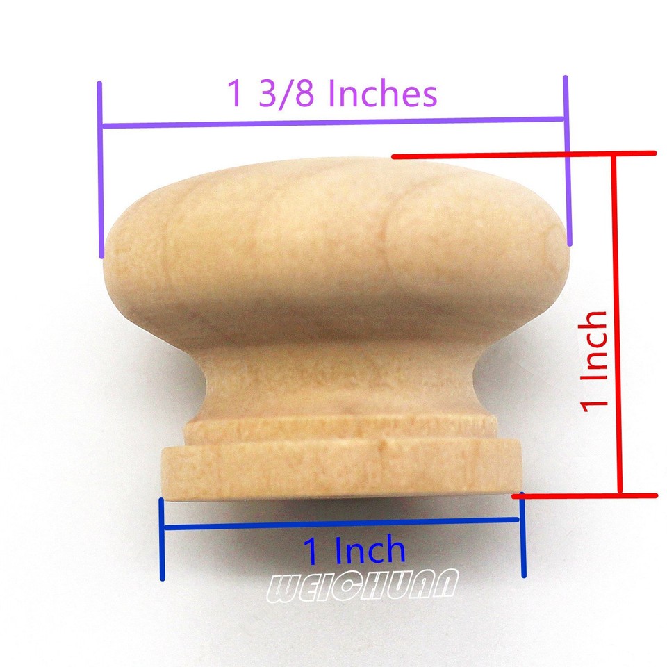 30pcs Round Wood Knobs Unfinished Wood Cabinet Furniture Drawer Knobs ...