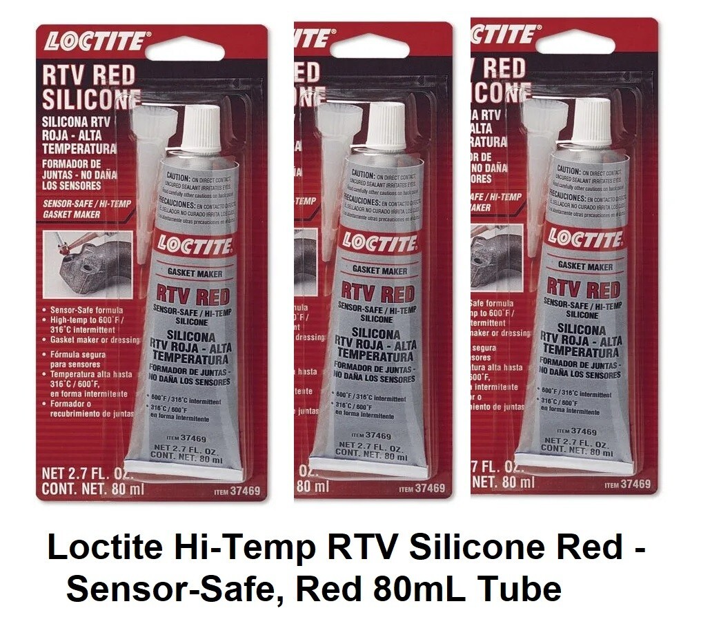 LOCTITE SILICONE SEALANT RTV RED HI TEMP RTV SILICONE 80ml TUBE X 3PCS ...