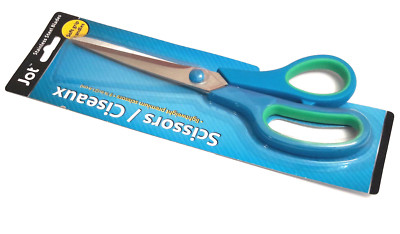 NEW BLUE SOFT GRIP HANDLES SCISSORS JOT 8-1/2 LONG STAINLESS STEEL | eBay