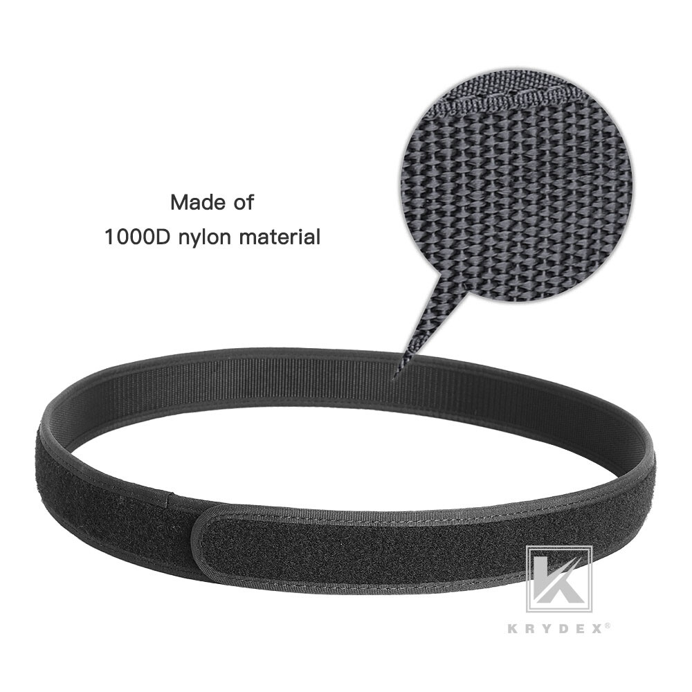 KRYDEX 1.5inch Duty Inner Belt Tactical EDC Waist Belt Nylon Black w ...