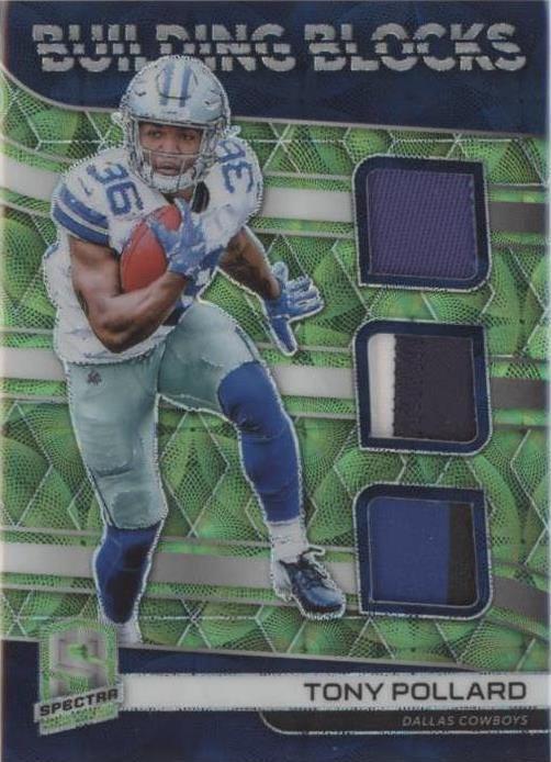 2019 Panini Spectra - Building Blocks Tony Pollard #BB18 Neon Green ...