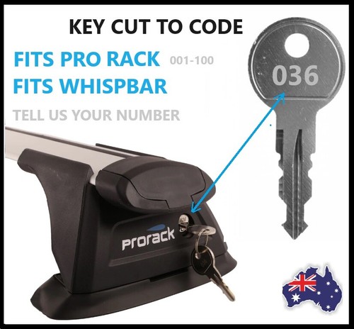 Fits PRORACK WHISPBAR Ski, Bike, Roof Rack or Pod Lock Key to Code ...