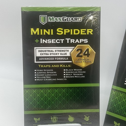 2 Packs MaxGuard Spider + Insect Traps 48 Premium Traps Brown Yellow ...