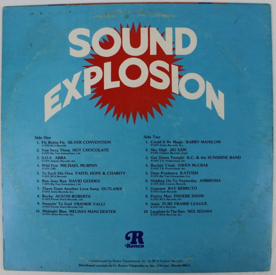 RONCO SOUND EXPLOSION VARIOUS ARTISTS LP 12" VINYL RECORD *QUICK SHIP ...