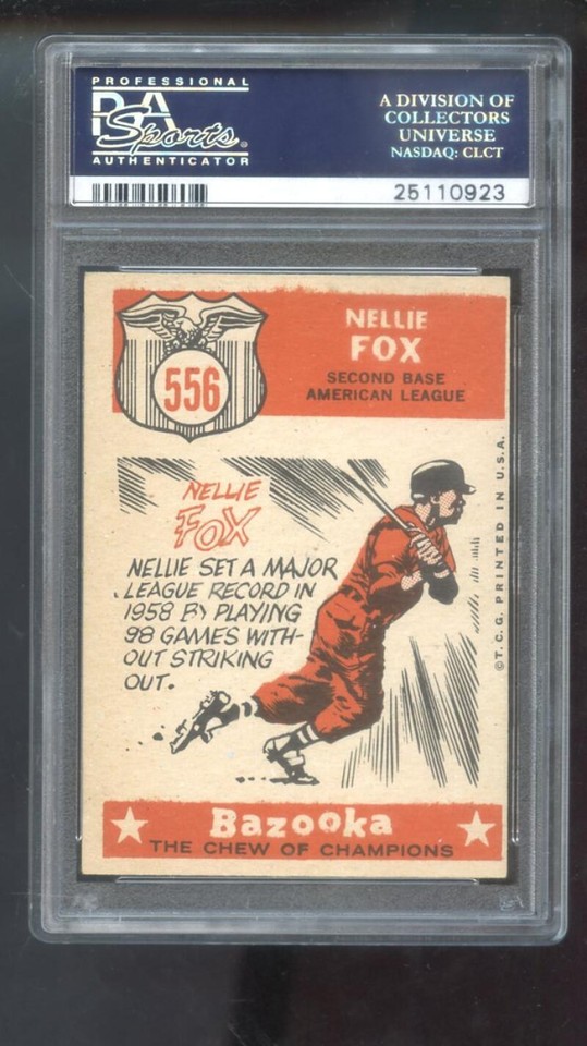 1959 Topps #556 Nellie Fox All-Star PSA A Graded Baseball Card The ...