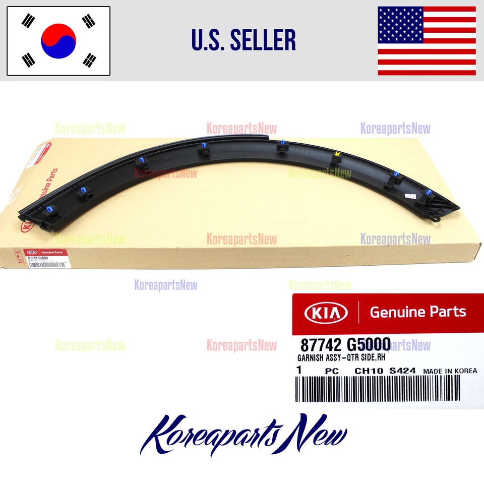 Rear Quarter Panel Opening Molding Right Passenger 87742G5000 KIA NIRO ...