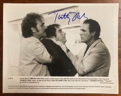 Timothy Dalton Signed Autograph Signature 10x8 Licence to Kill James ...